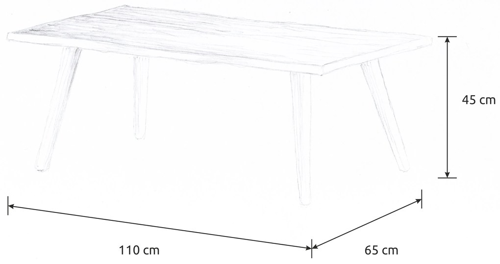 Wooded Konferenční stolek Toronto z masivu DUB Hrana stolu: Rovná