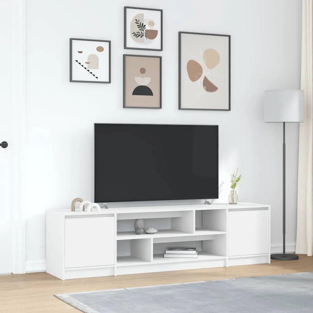TV skříňka bílá 188,5x41x50 cm kompozitní dřevo 3328417
