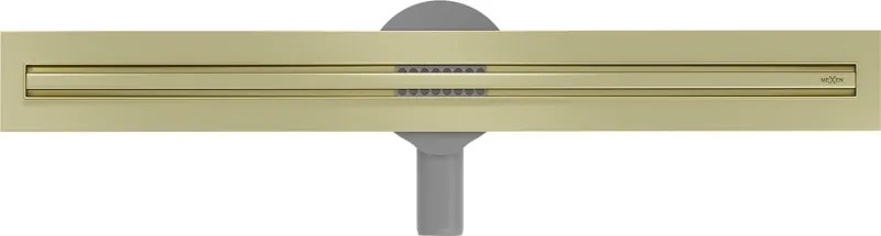 Mexen Flat 360° Slim sprchový žlab 60 cm, zlatá matná, 1A41060