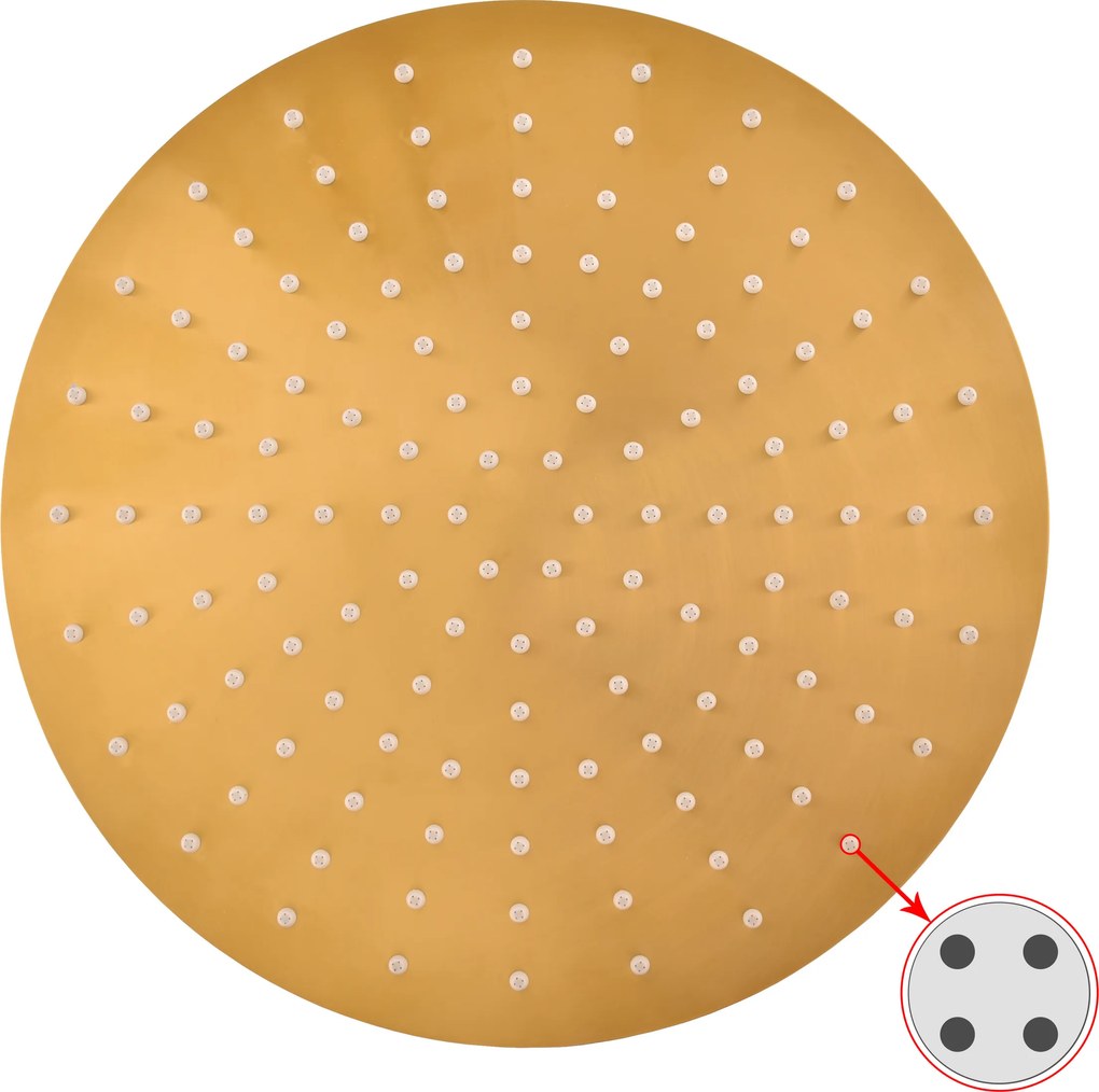 Slezák - RAV Hlavová sprcha kulatá kovová ø 30 cm s 4-otvorovými tryskami - KS0001/4ZK, Zlatá kartáčovaná