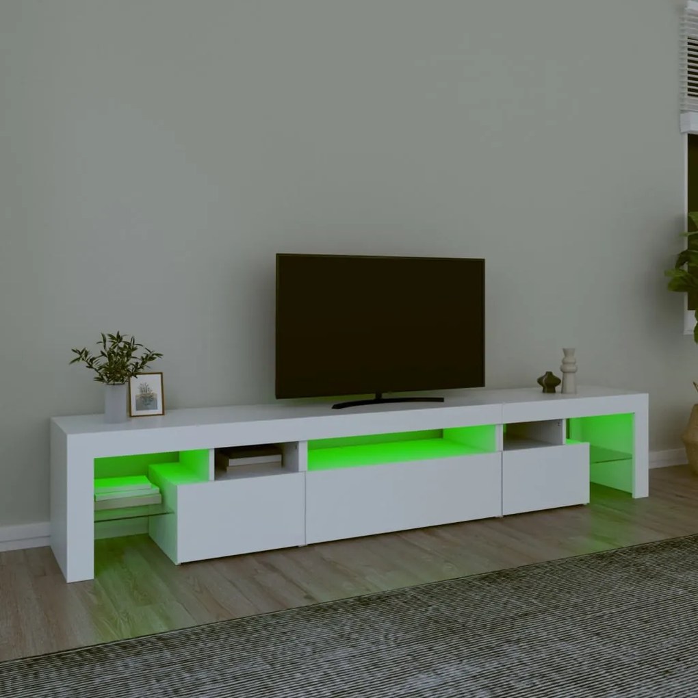 TV skříňka s LED osvětlením bílá 215x36,5x40 cm 3152794