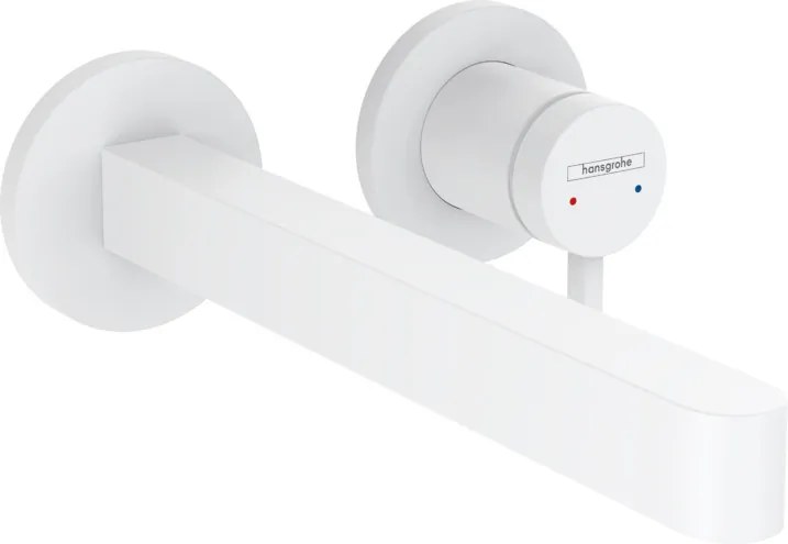 Hansgrohe Finoris, umyvadlová baterie pod omítku 240, 2-otvorová instalace, EcoSmart, bílá matná, 76050700