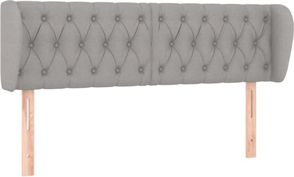 Čelo postele typu ušák světle šedé 147x23x78/88 cm textil 3117478