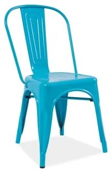 Kovová jídelní židle LOFT modrá