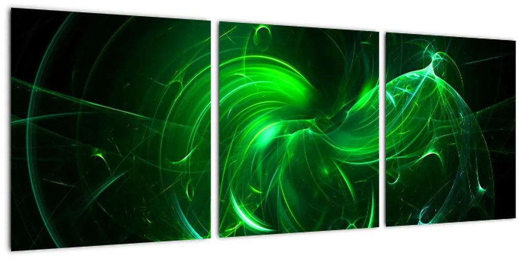 Obraz - zelená abstrakce (90x30 cm), 40 dalších rozměrů