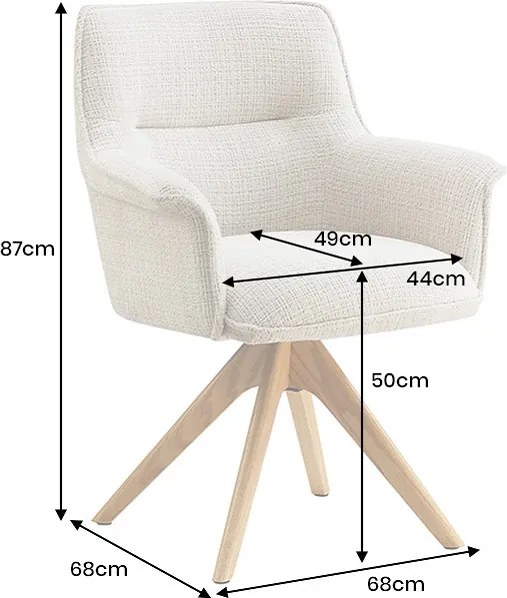 Designová otočná židle Kahikilani béžová / dub