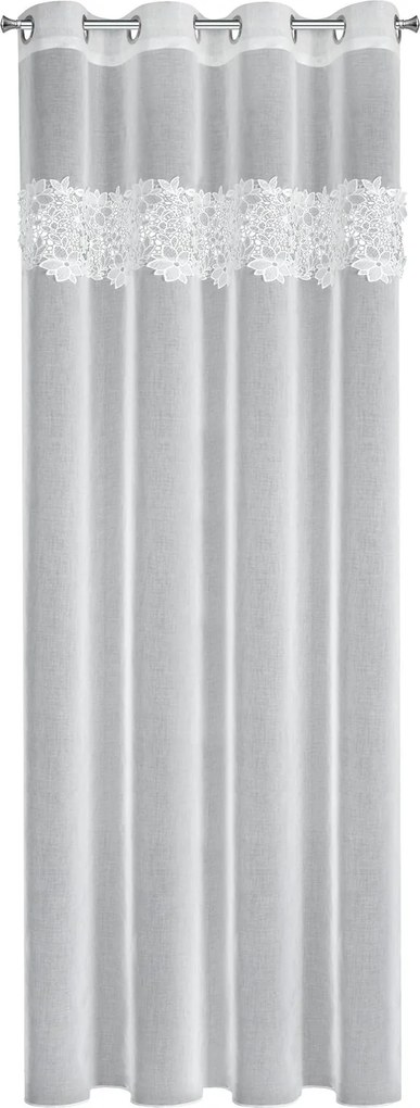 ZÁCLONA NA KROUŽCÍCH ARTEMIDA 140X250 CM BÍLÁ