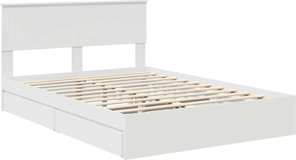 Postel s úložným prostorem Bílá 140 x 200 cm Kompozitní dřevo 3410791