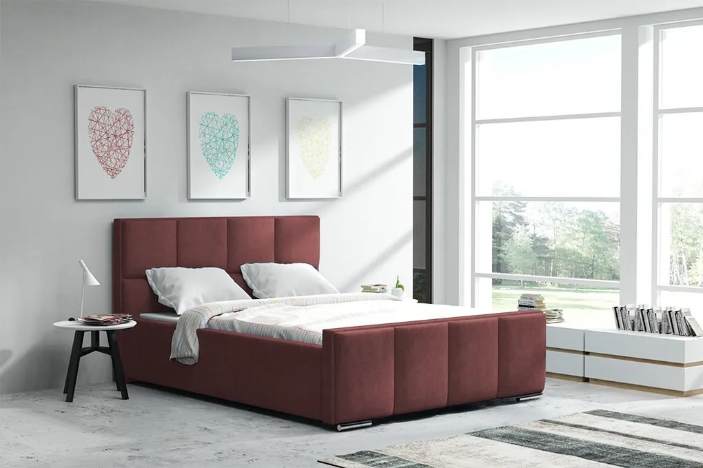 Eka Čalouněná postel Passion - Kronos 90x200 cm Barva látky: Mintová (Kronos 26), Úložný prostor: Bez úložného prostoru