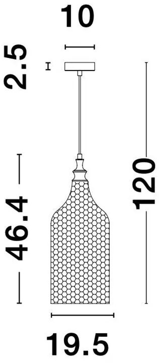 Nova Luce Závěsné svítidlo MAROU kouřové šedé sklo, E27 1x12W