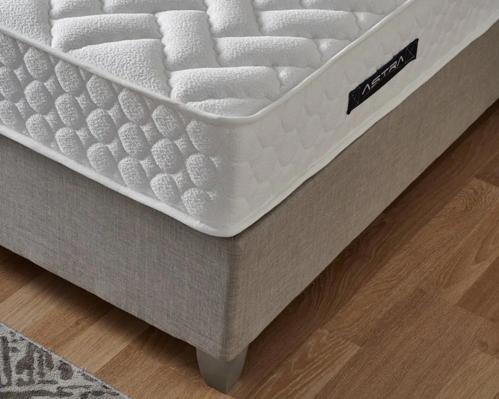Čalouněná postel ASTRA s matrací - šedá 160 × 200 cm