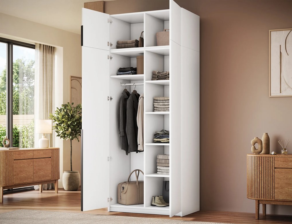 ADRK Furniture Alera II s nástavcem Skříň s otočnými dveřmi ADRK-W-ALER-100-WB