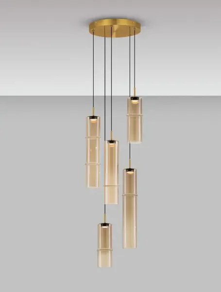 Designový lustr Sano 5 Zlatá
