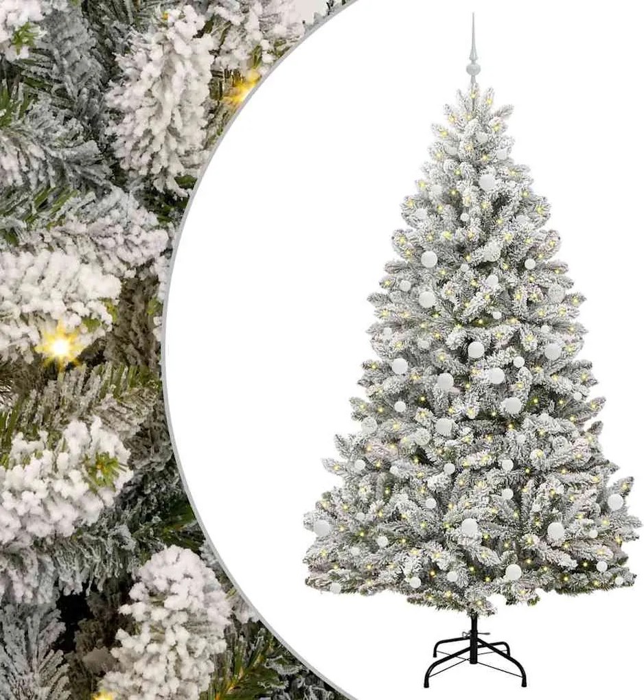 Umělý vánoční stromeček 210 cm 300 LED Teplá bílá PVC a ocel 3395760