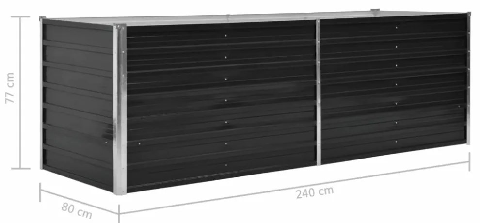 Zahradní ocelový truhlík antracit Dekorhome