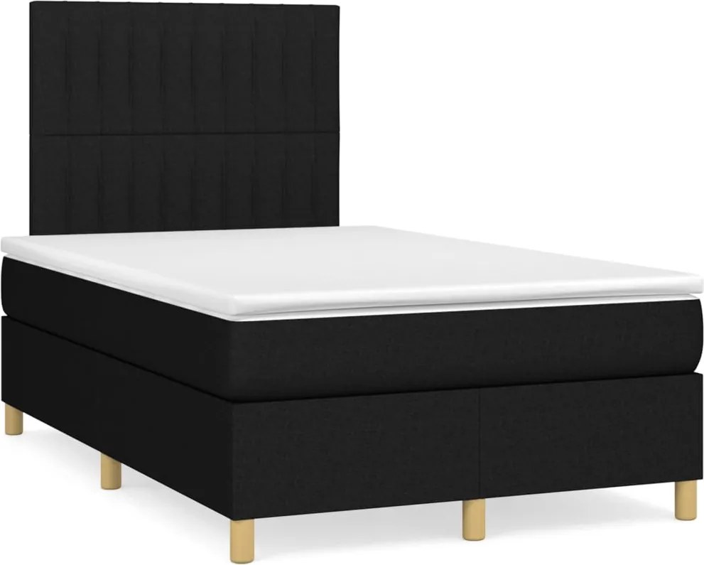 Box spring postel s matrací černá 120x200 cm textil 3142483