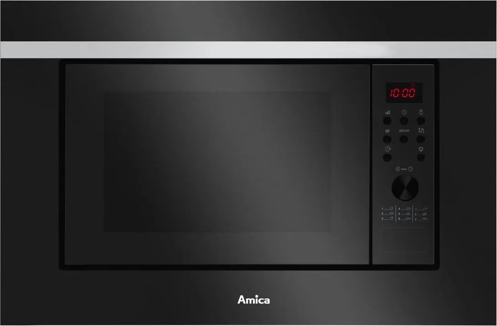 Vestavná mikrovlnná trouba Amica černá AMGB20E3GB