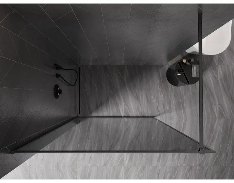 Mexen, Mexen Kioto-XF sprchová stěna s rámem 90 x 202 cm, grafit 10 mm, pistolově šedá kartáčovaná - 800-090-104-66-40-X