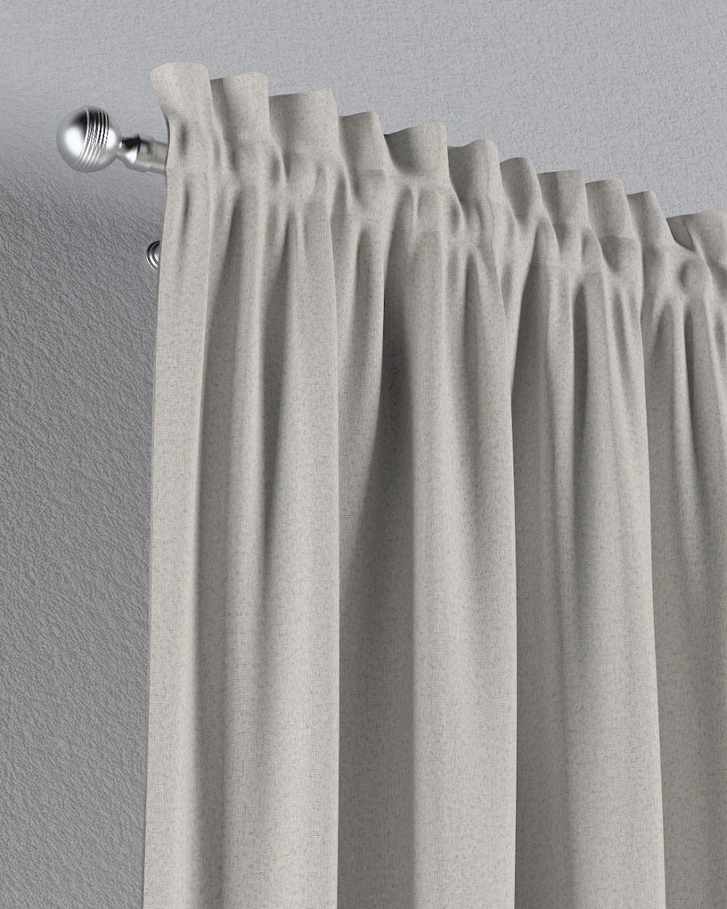 Závěs s tunýlkem a volánkem barva béžová látka pletený vzor, zatemňovací