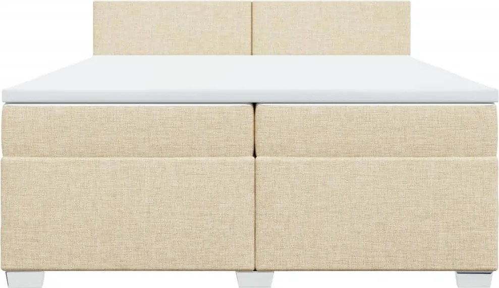 Box spring postel s matrací krémová 200x200 cm textil 3288293