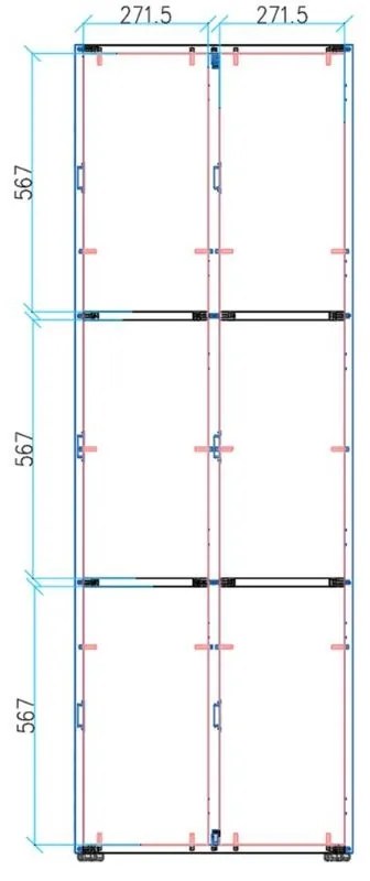 Dřevěná šatní skříňka S4 s úložnými boxy, 6 boxů, demont, RFID zámek, šedá/bílá