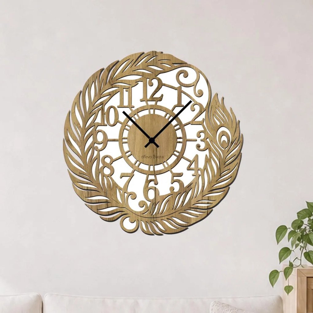 dřevo života Nástěnné hodin PÁV Zvolte barvu dekoru: Wenge, Zvolte velikost hodin šxv (cm): 40x40, Barva ručiček: Stříbrné