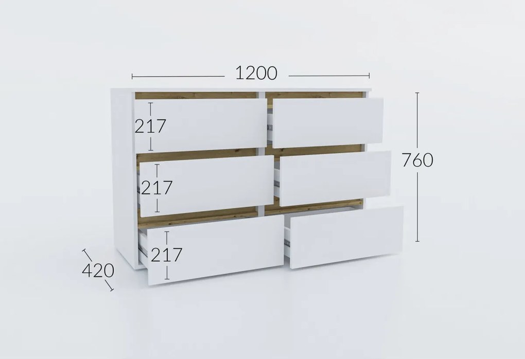 Komoda K760/1200/2x3Z nymfea alba Idea