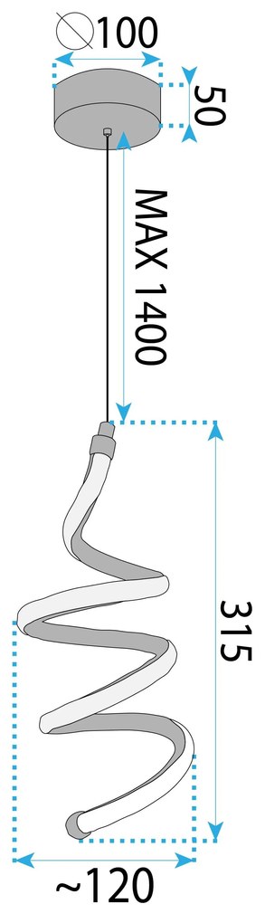 Toolight Moderní závěsné LED osvětlení D6 LHJ096-1CP růžová zlatá