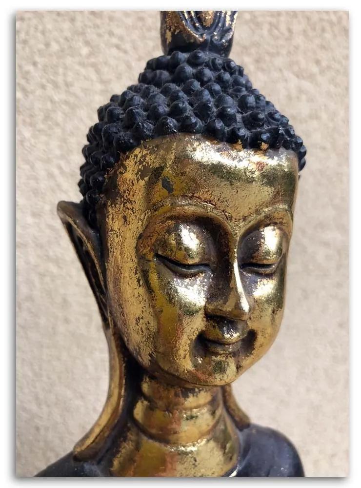 Obraz na plátně Buddha Gold Spa Zen - 80x120 cm