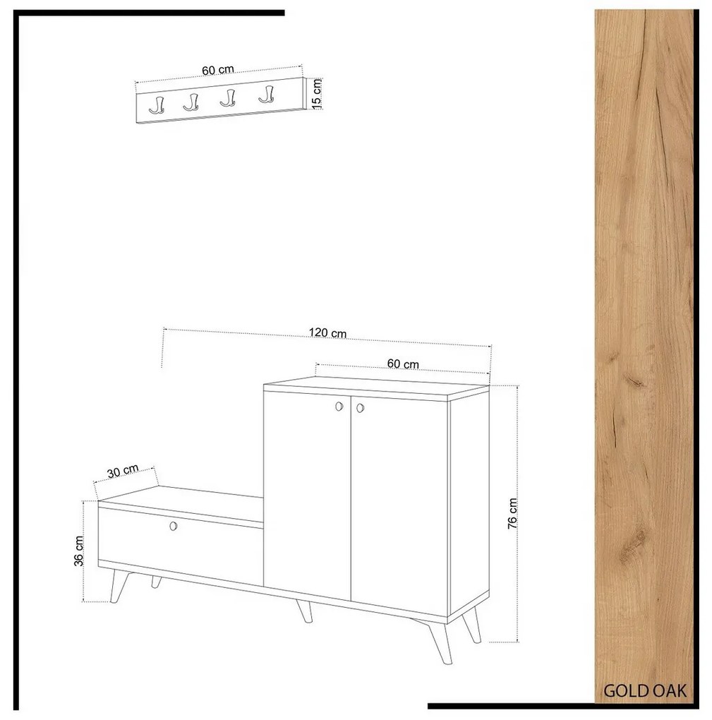Předsíňová sestava Evva White and Oak