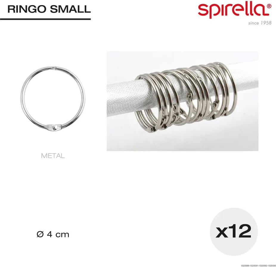 Kroužky ke sprchovému závěsu v sadě 12 ks v matně zlaté barvě Ringo Small – Spirella