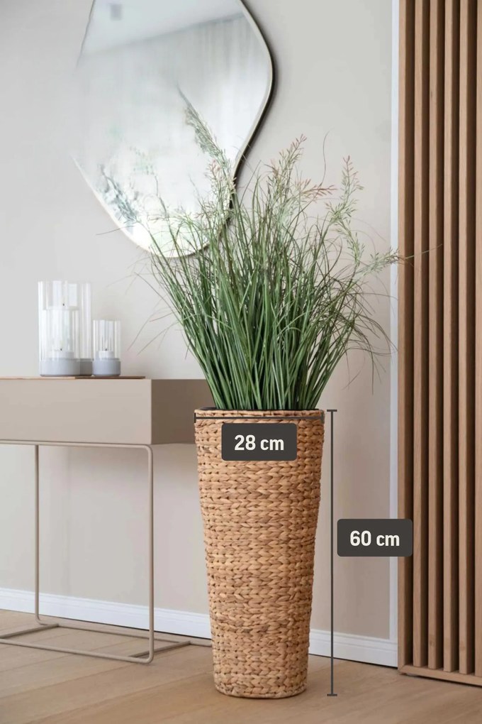 Květináč CLASSIC ROUND, vodní hyacint, výška 60 cm, natur