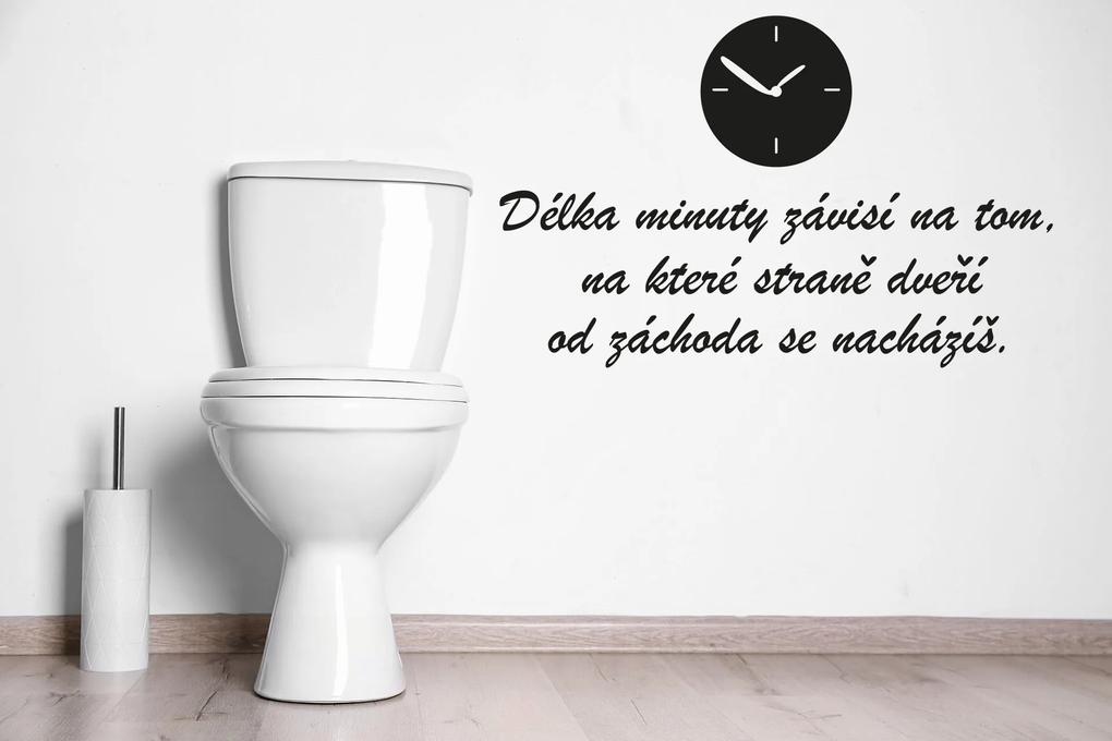 Lepy.cz Samolepka na zeď WC- Délka minuty Velikost (šířka x výška): 40x26cm, Barevná varianta: Levandulová