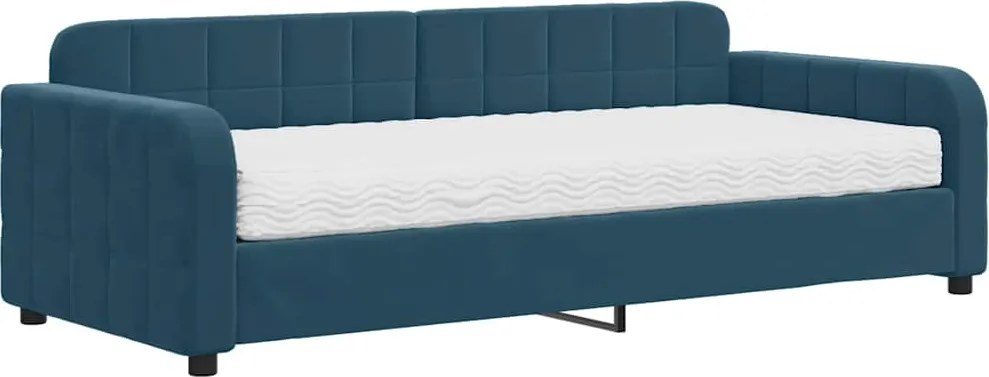 Válenda s matrací modrá 90 x 200 cm samet 3196904