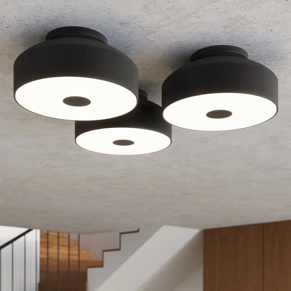 Černé kovové stropní svítidlo ø 30 cm Blacko – Sollux