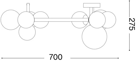 Ideal Lux - LED Přisazený lustr PERLAGE 10xG9/3W/230V pr. 70 cm zlatá/kouřová