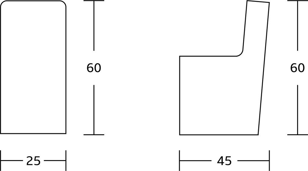 Aqualine Aqualine, Háček hranatý, chrom, UN82025C