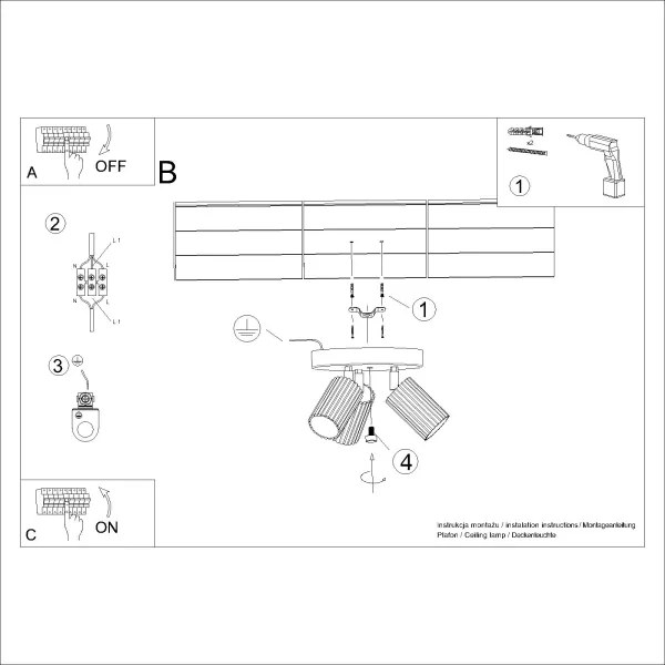 Sollux SL.1620 - Bodové svítidlo KARBON 3xGU10/10W/230V zelená