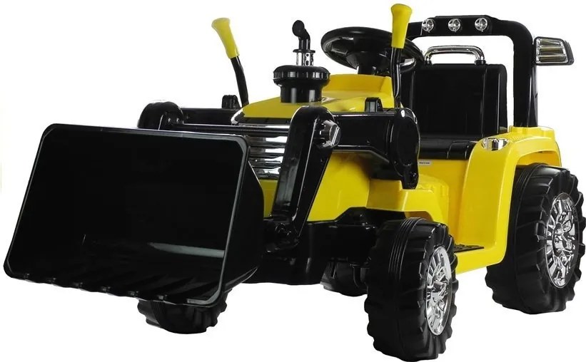 LEAN CARS Elektrický traktor s bagrem na baterie ZP1005 pro děti žlutý