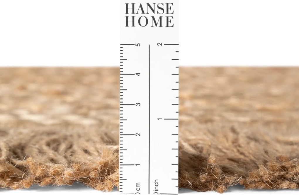 Hanse Home, Kusový koberec Jute Braided 106332 Natural Gold kruh, 150x150 (průměr) kruh, béžová, chodba / předsíň
