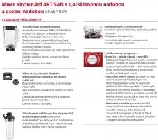 KitchenAid Mixér 5KSB4034EBK černá litina + 500ml nádoba + nože