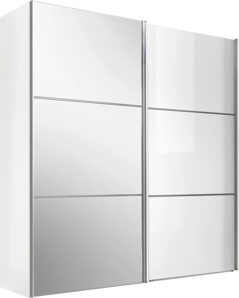 XXXLutz ŠATNÍ SKŘÍŇ SE ZRCADLEM, bílá, 188/222/68 cm Moderano - Šatní skříně - 000531006029