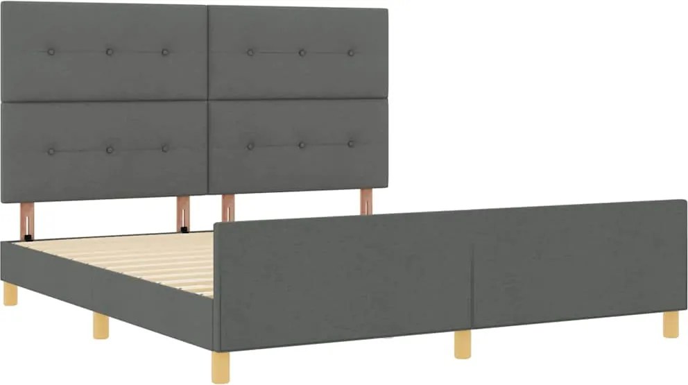 Rám postele s čelo Tmavě šedá 180 x 200 cm textil 3344747