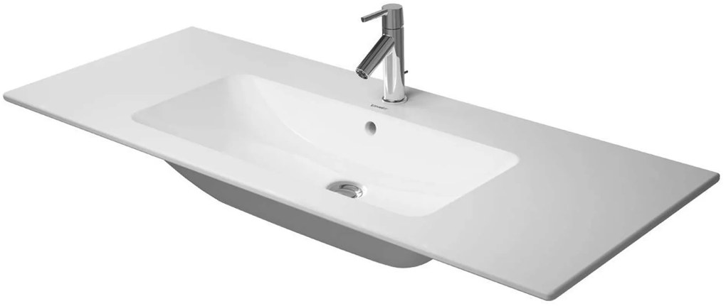 Duravit ME by Starck - Umyvadlo nábytkové 123x49 cm, s 1 otvorem pro baterii, s WonderGliss, alpská bílá 23361200001