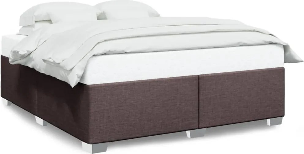 Rám postele bez matrace tmavě hnědý 200 x 200 cm textil 3284502