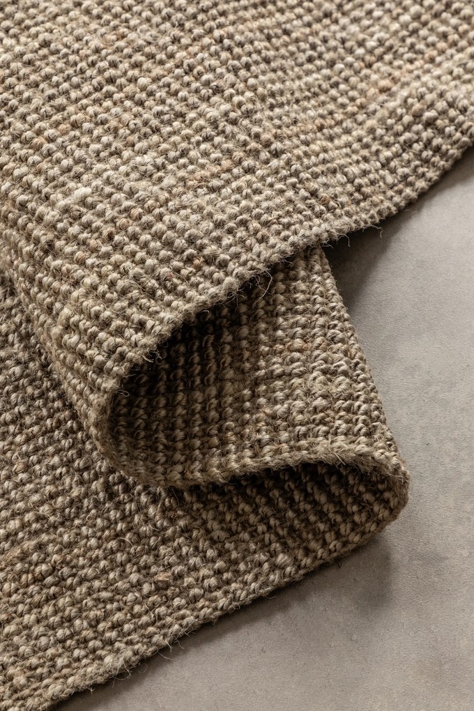 Hanse Home, Běhoun Bouclé Jute 105975 Grey Brown, 80x200, hnědá, chodba / předsíň