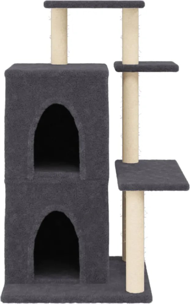 Škrabadlo pro kočky se sisalovými sloupky tmavě šedé 97 cm 172114