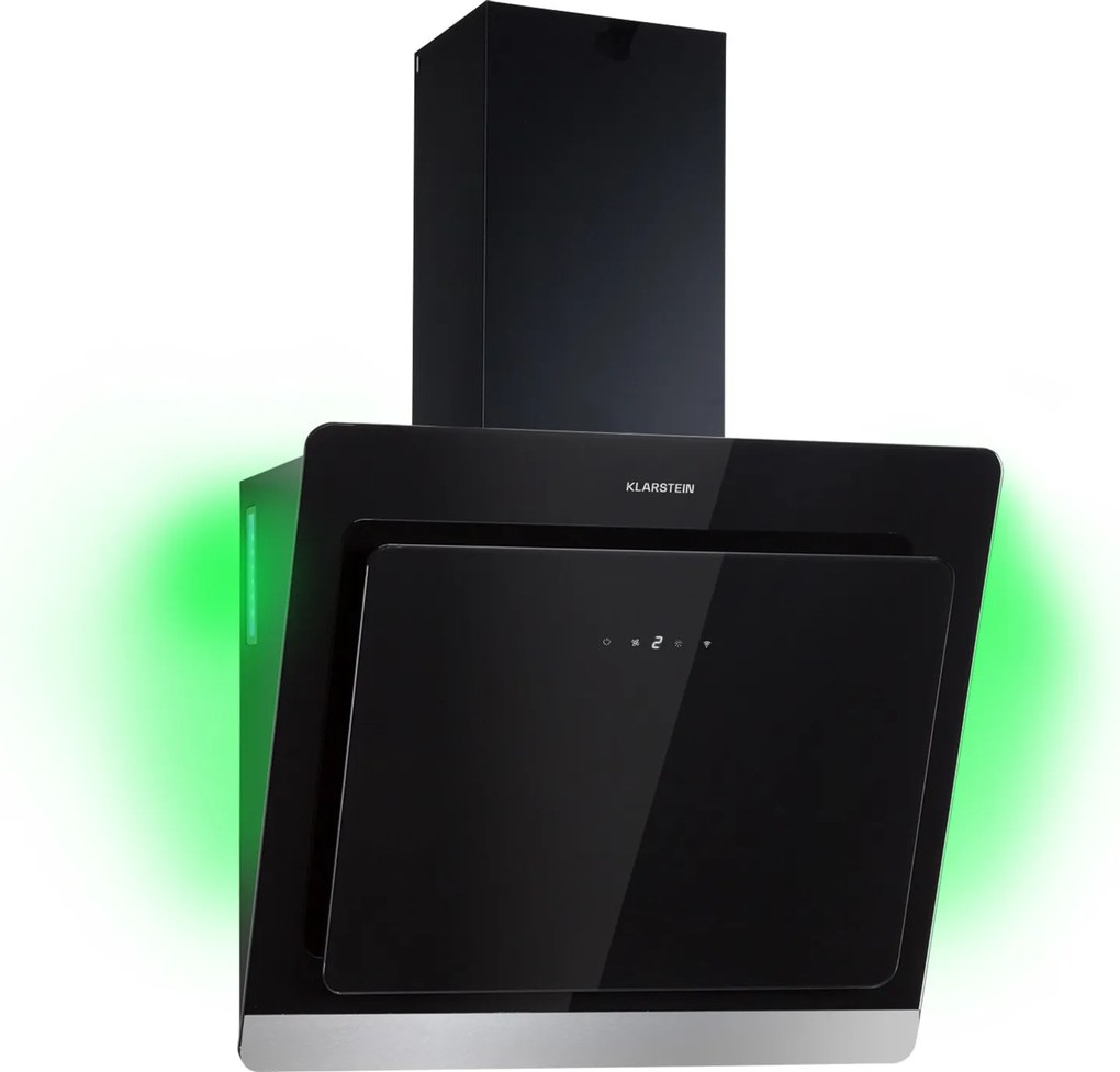 Klarstein Aurora 60 Smart, digestoř, 60 cm, komínová, 585 m³/h, LED podsvícení, A++, bílá