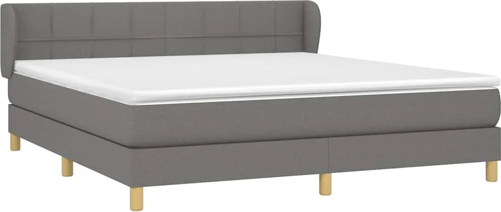 Box spring postel s matrací tmavě šedá 160x200 cm textil 3126814