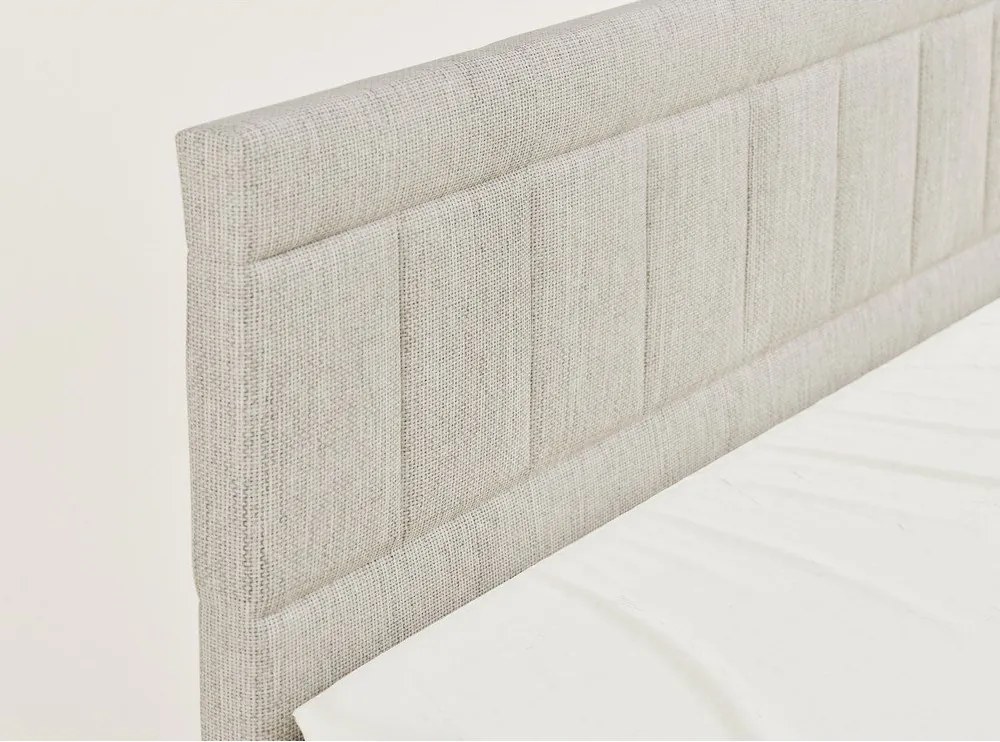 Béžová boxspring postel s úložným prostorem 200x200 cm Caya – Maison de Rêve
